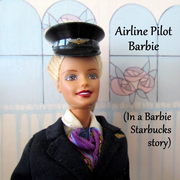 Mattel | Toys | Pilot Barbie Vintage 999 In Uniform In A Starbucks ...
